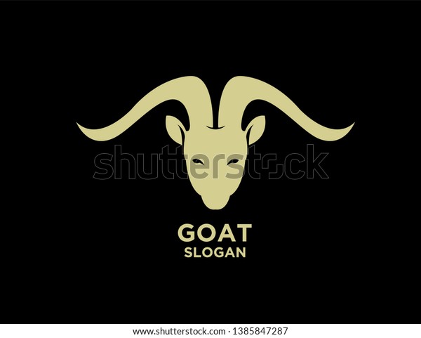Goat Head Gold Black Background Logo Stock Vector (Royalty Free ...