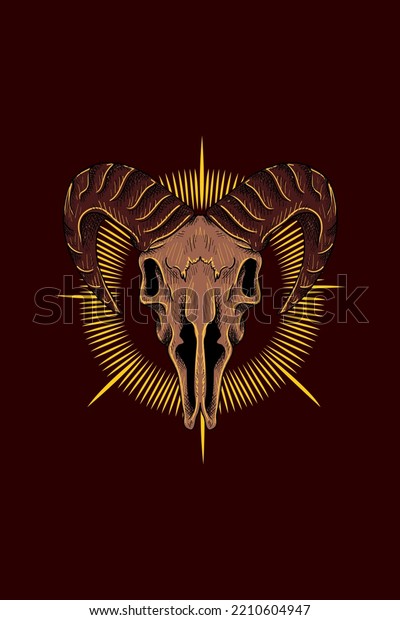Goat Head Skull Vector Illustration Stock Vector (Royalty Free ...