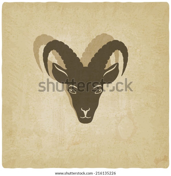 Goat Head Symbol Old Background Vector Stock Vector (Royalty Free ...