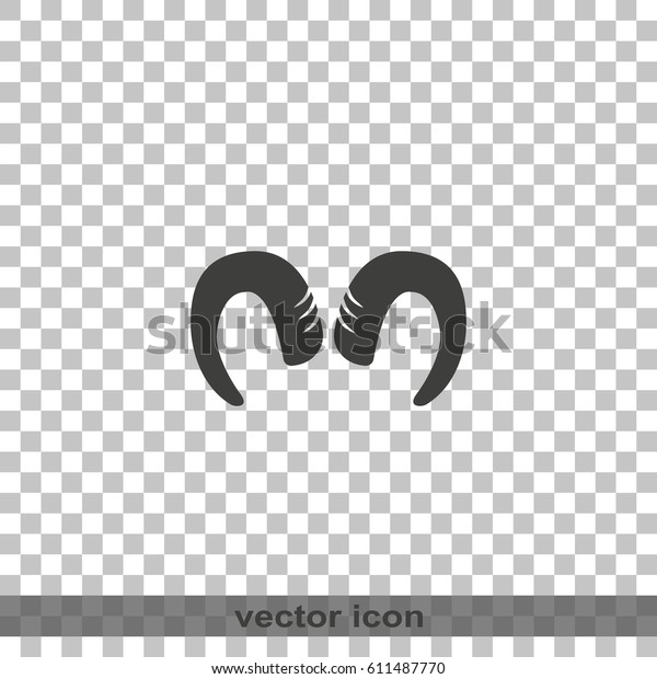 Goat Horns Icon Stock Vector (Royalty Free) 611487770 | Shutterstock