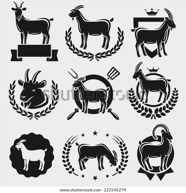 Goat Labels Set Vector Stock Vector (Royalty Free) 222546274 | Shutterstock