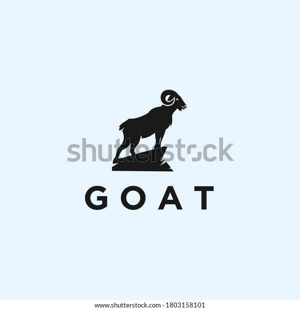 Goat Logo Design Vector Silhouette Illustration Stock Vector (Royalty ...