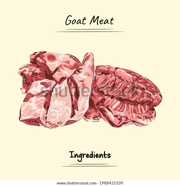 Goat Meat Illustration Sketch Vector Style Stock Vector (Royalty Free ...
