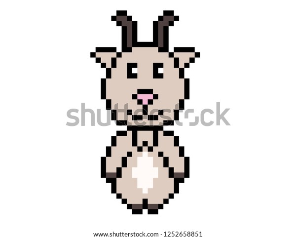 Goat Pixel Art Stock Vector (Royalty Free) 1252658851 | Shutterstock