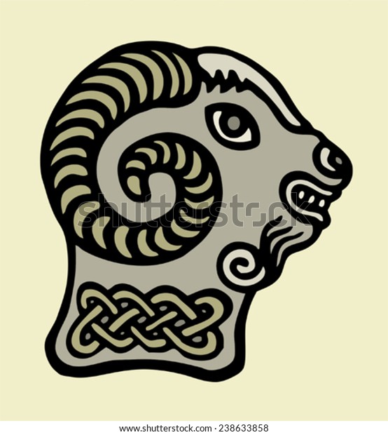 Goat Sheep Gothic Medieval Celtic Stock Vector (Royalty Free) 238633858 ...