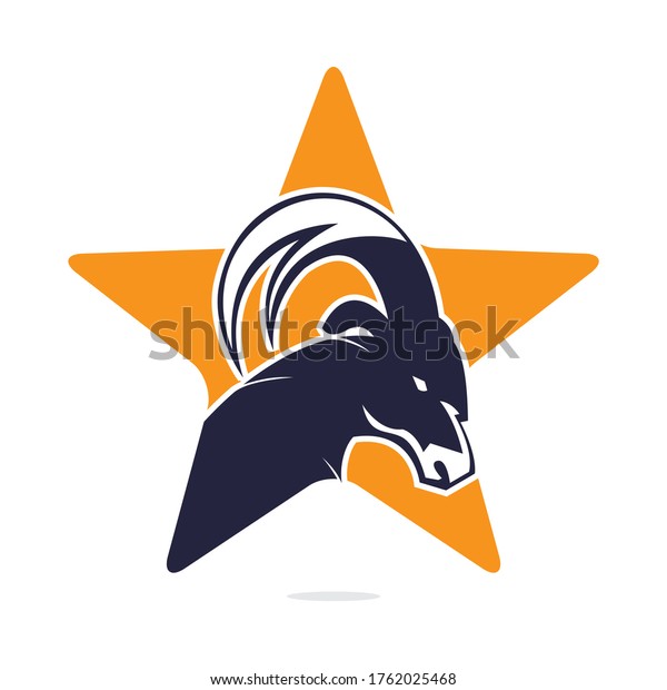 Goat Star Logo Template Design Mountain Stock Vector (Royalty Free ...