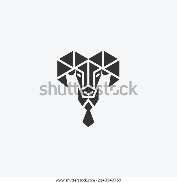 Goat Tie Logo Design Vector Silhouette Stock Vector (Royalty Free ...
