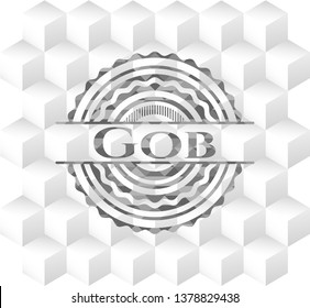 Gob Realistic Grey Emblem Cube White Stock Vector (Royalty Free ...