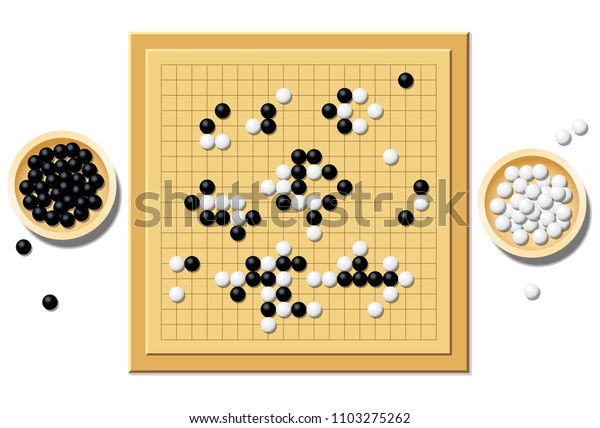 Gobang Go Game Board Typical Course Stock Vector (Royalty Free) 1103275262