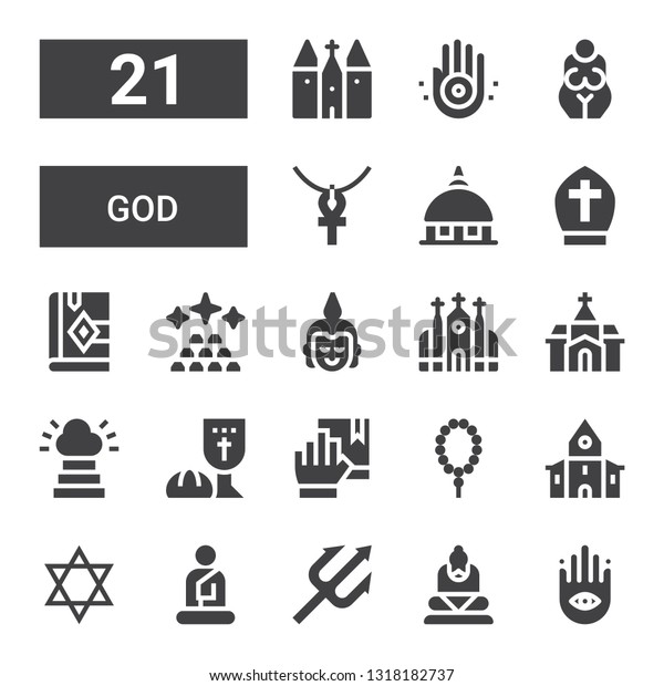 God Icon Set Collection 21 Filled Stock Vector (Royalty Free ...