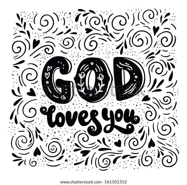 God Loves You Typography Poster Vector Stock Vector (Royalty Free ...