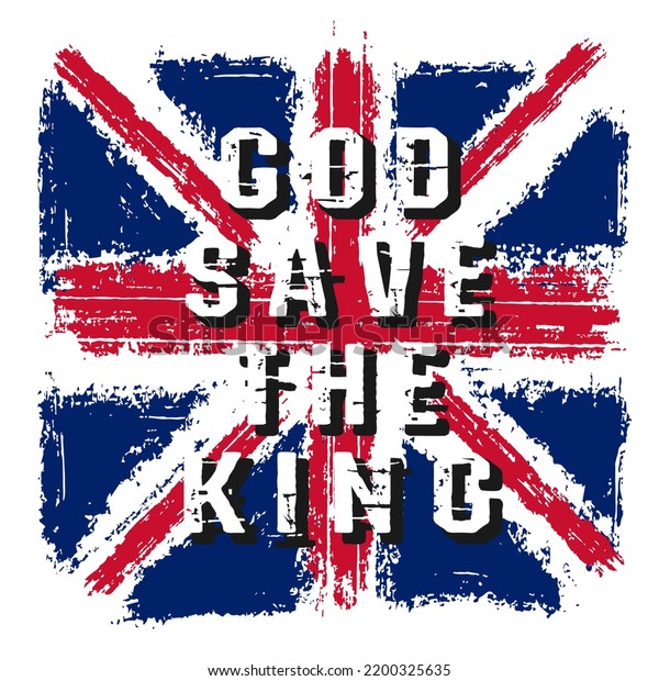 God Save King Text United Kingdom Stock Vector (Royalty Free ...