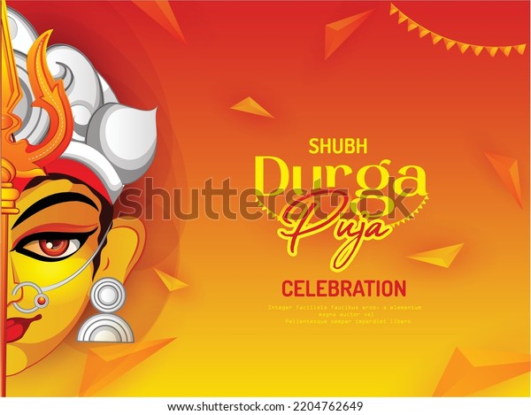 Goddess Durga Face Illustration Happy Durga Stock Vector (Royalty Free ...