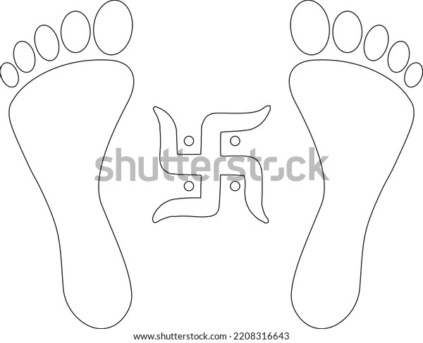 Goddess Foot Swastik Vector Trending Design Stock Vector (Royalty Free ...