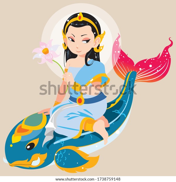 Goddess Water Goddess Purity Purification Personification Stock Vector ...