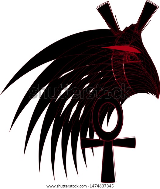 Gods Ancient Egypt Seth Ankh Coptic : image vectorielle de stock (libre ...