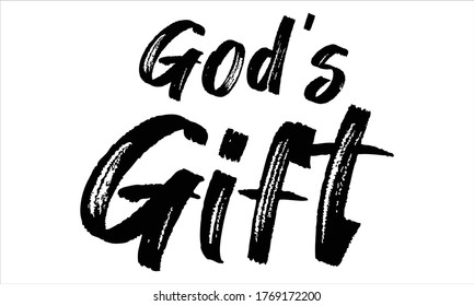 Gods Gift Brush Hand Drawn Writing Stock Vector (Royalty Free ...
