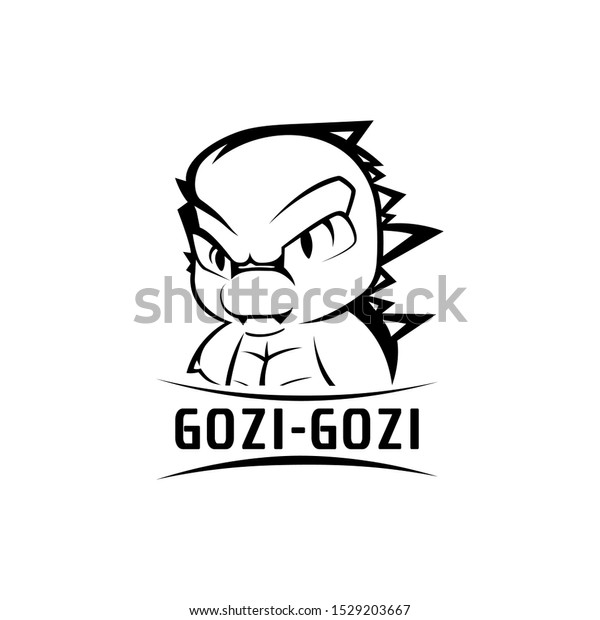 Godzilla Line Art Logo Design Stock Vector (Royalty Free) 1529203667 ...