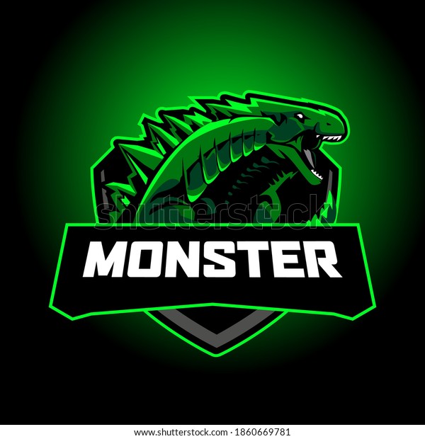 Godzilla Monster Mascot Esport Logo Stock Vector Royalty Free 1860669781