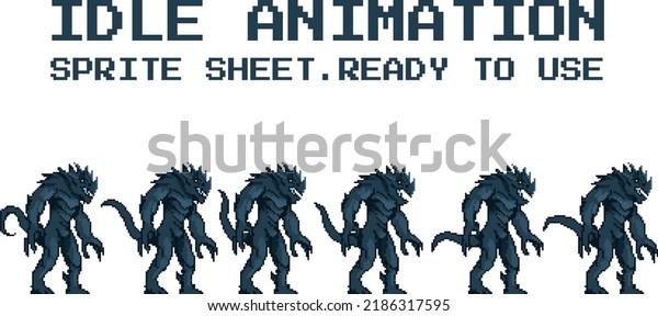 Godzilla pixel art animation personnage attaque : image vectorielle de ...
