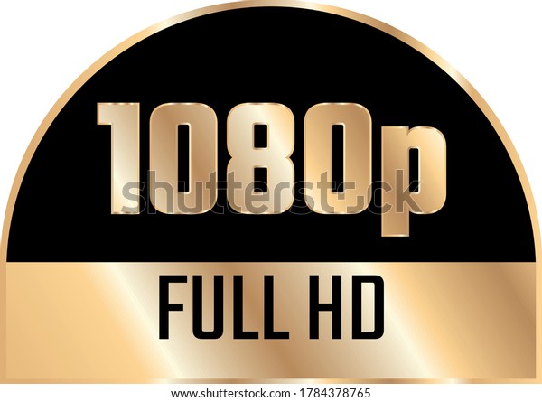Gold 1080p Full Hd Label Isolated: vetor stock (livre de direitos ...