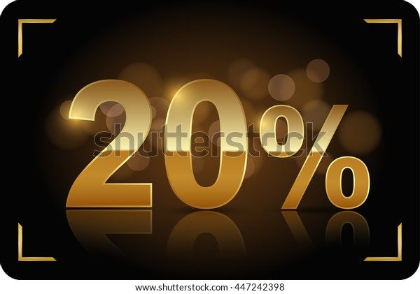 Gold 20 Percent Vector Image Stock Vector (Royalty Free) 447242398 ...