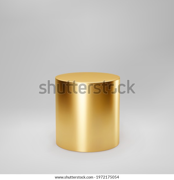 Gold 3d Cylinder Front View Perspective Stock Vector (Royalty Free ...