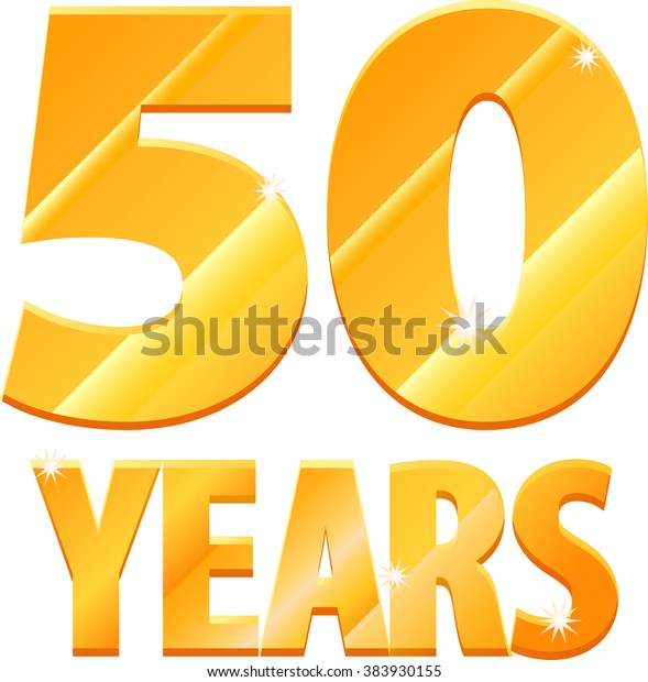 Gold 50 Years Vector Illustration Stock Vector (Royalty Free) 383930155