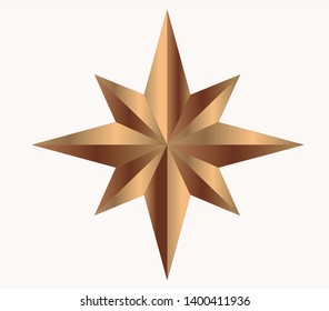 Gold 8pointed Star Black Background Vector Stock Vector (Royalty Free ...