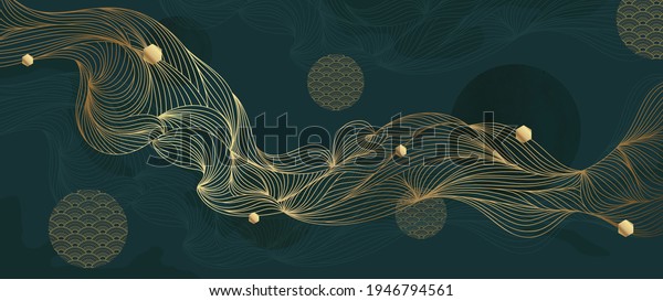 Gold Abstract Line Arts Background Vector Stock Vector (Royalty Free ...