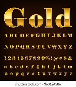 3d Illustration Shine Gold Letter On Stock Vector (Royalty Free) 419835877
