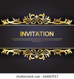 Gold Background Flyer Style Design Templatevector Stock Vector (Royalty ...