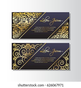 Gold Background Flyer Style Design Templatevector Stock Vector (Royalty ...