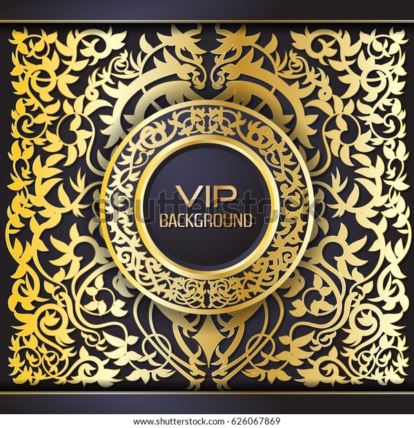 Gold Background Flyer Style Design Templatevector: เวกเตอร์สต็อก (ปลอด ...