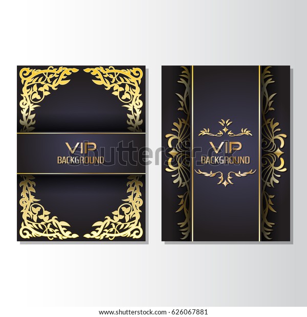 Gold Background Flyer Style Design Templatevector Stock Vector (Royalty ...
