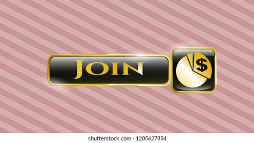 Gold Badge Chart Icon Join Text Stock Vector (Royalty Free) 1205627854 ...