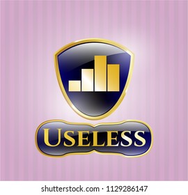 Gold Badge Chart Icon Useless Text Stock Vector (Royalty Free ...