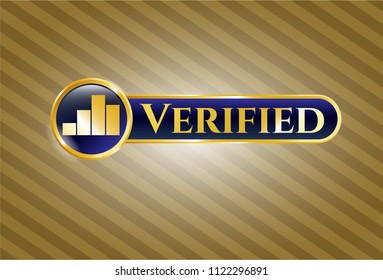 Gold Badge Chart Icon Verified Text Stock Vector (Royalty Free ...