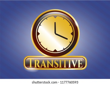 Gold Badge Clock Time Icon Transitive: vector de stock (libre de ...