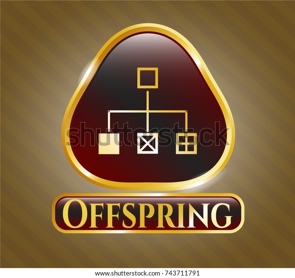 Gold Badge Emblem Flowchart Icon Offspring Stock Vector (Royalty Free ...