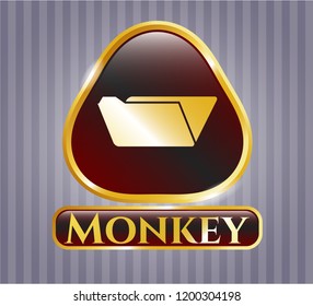 Gold Badge Emblem Folder Icon Monkey Stock Vector (Royalty Free ...