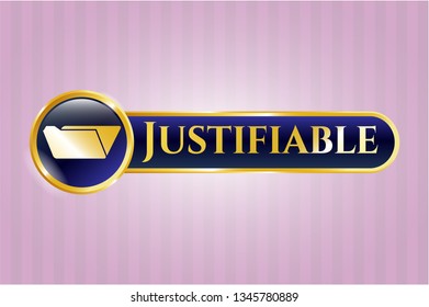 Gold Badge Emblem Folder Icon Justifiable: เวกเตอร์สต็อก (ปลอดค่า ...