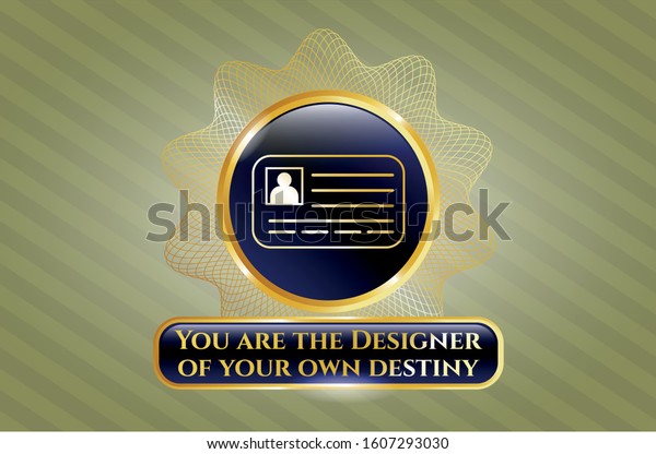 Gold Badge Emblem Identification Card Icon Stock Vector (Royalty Free ...