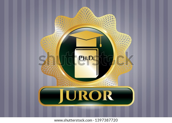 Gold Badge Emblem Phd Thesis Icon Stock Vector (Royalty Free ...