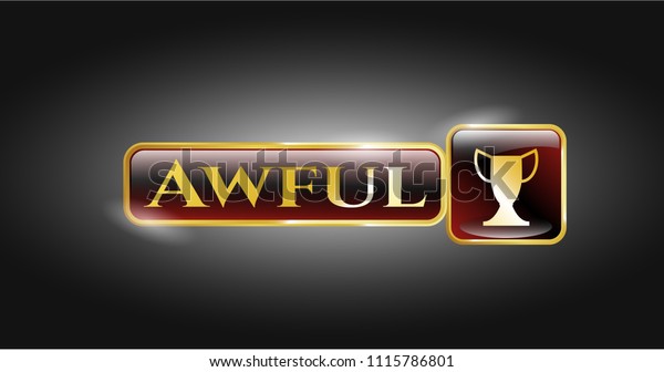 Gold Badge Emblem Trophy Icon Awful Stock Vector (Royalty Free ...