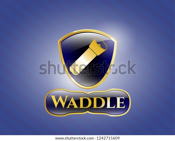 Gold Badge Flashlight Icon Waddle Text Stock Vector (Royalty Free ...