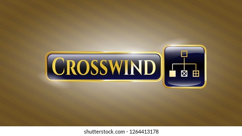 Gold Badge Flowchart Icon Crosswind Text Stock Vector (Royalty Free ...
