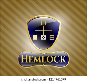 Vektor Stok Gold Badge Flowchart Icon Hemlock Text (Tanpa Royalti ...