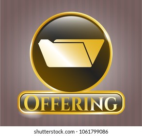 Golden Badge Folder Icon Grocer Text: เวกเตอร์สต็อก (ปลอดค่าลิขสิทธิ์ ...