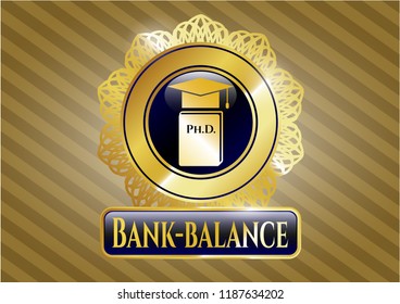 Gold Shiny Badge Phd Thesis Icon: vector de stock (libre de regalías ...